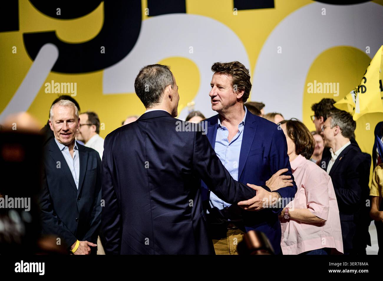 Raphael Glucksmann and Ecologist Senator Yannick Jadot at a rally in ...