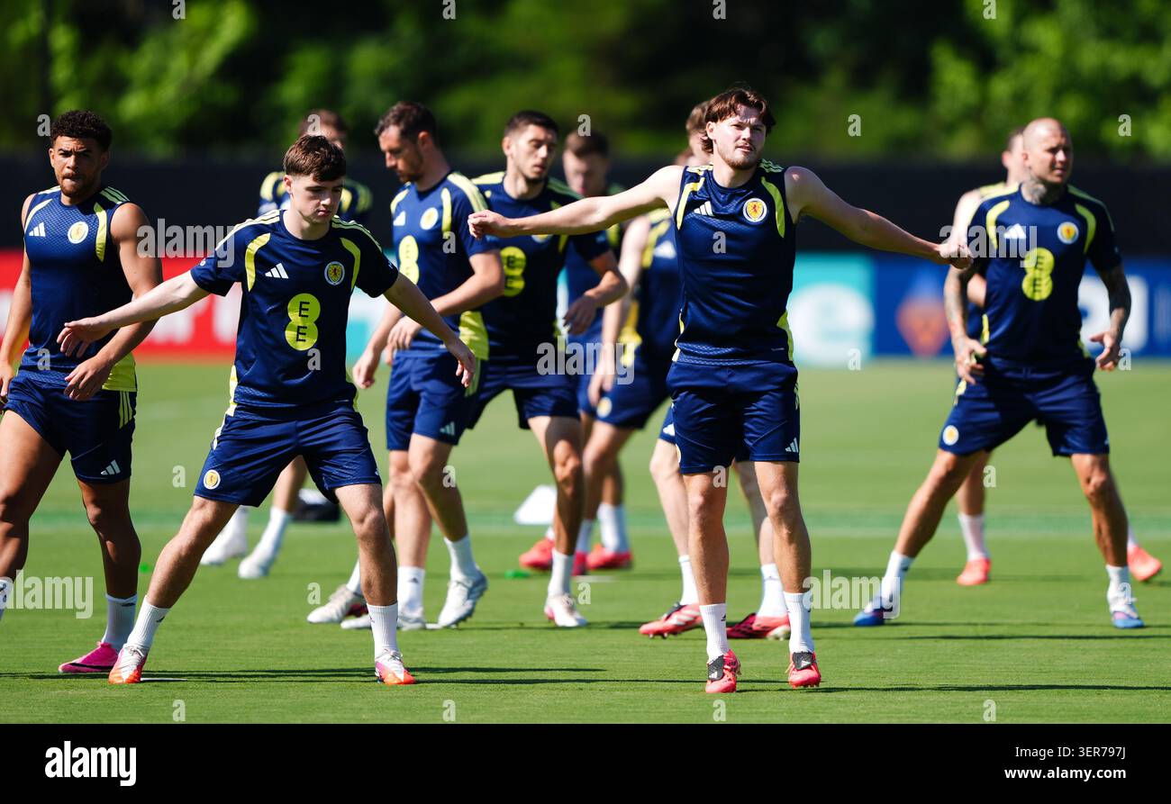 Scotland's Nathan Patterson (right) during a training session at the ...