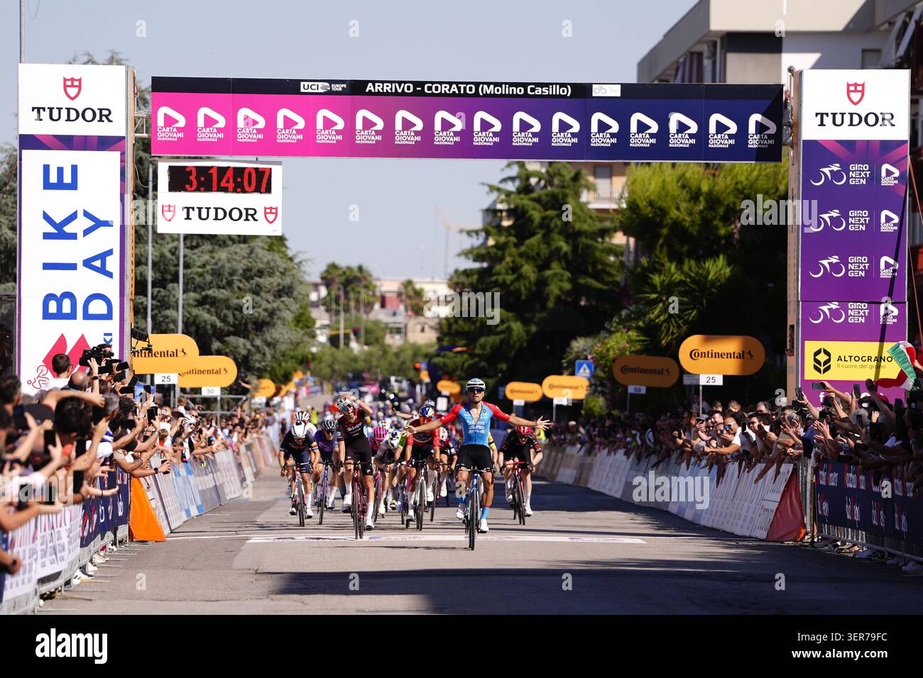 Italy's Matteo Fiorin of Solme Olmo Arvedi winner of stage during Stage ...
