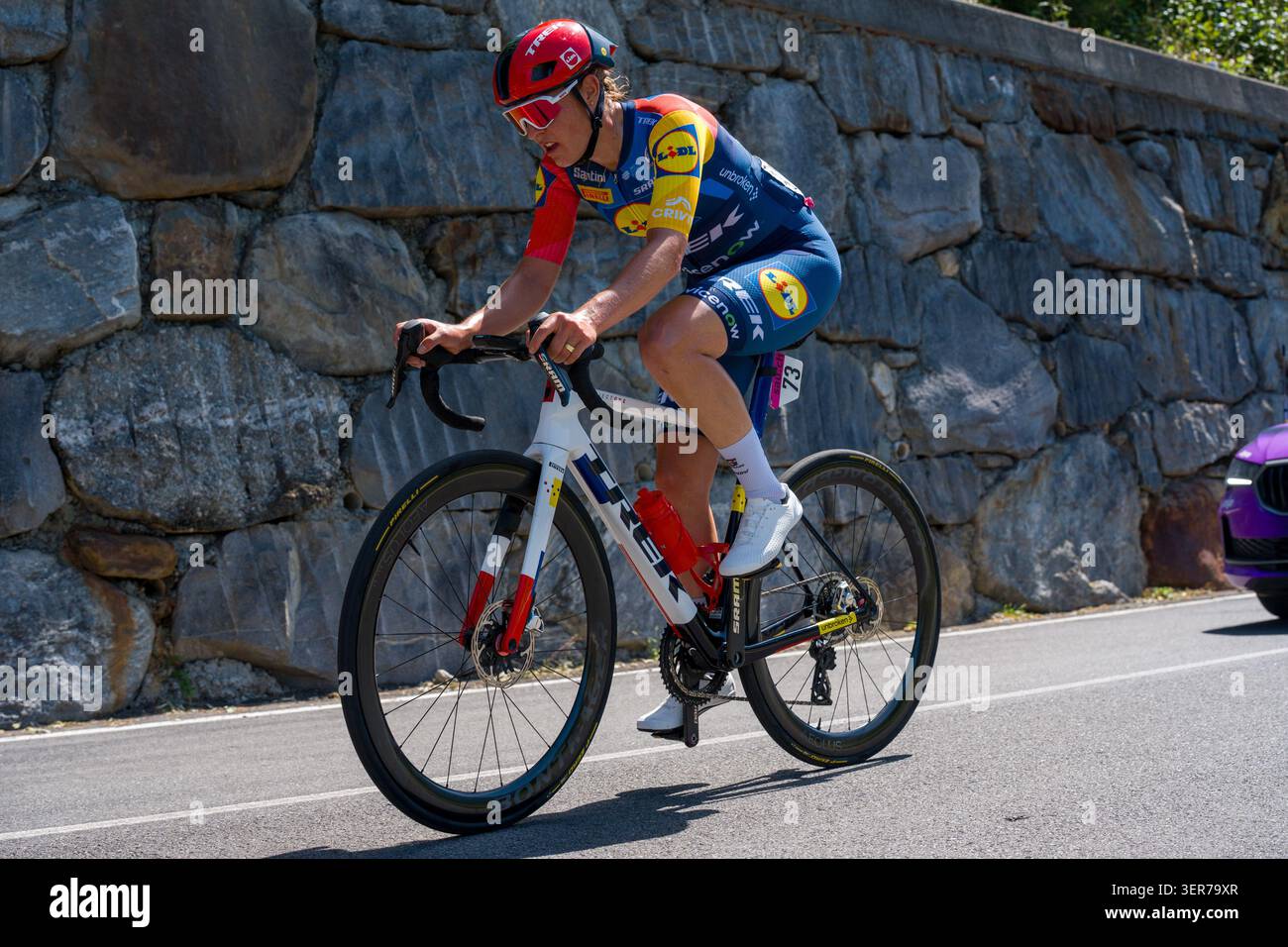 SONDRIO, ITALY - JUNE 17: Lucinda Brand of Lidl - Trek in action on ...