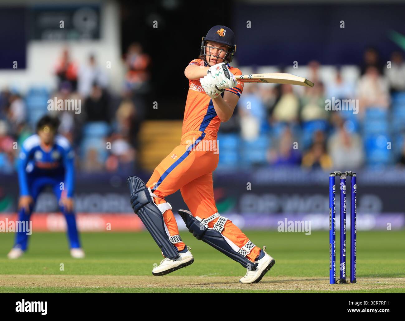 Netherlands' Babette de Leede bats during the ICC Women's T20 World Cup ...
