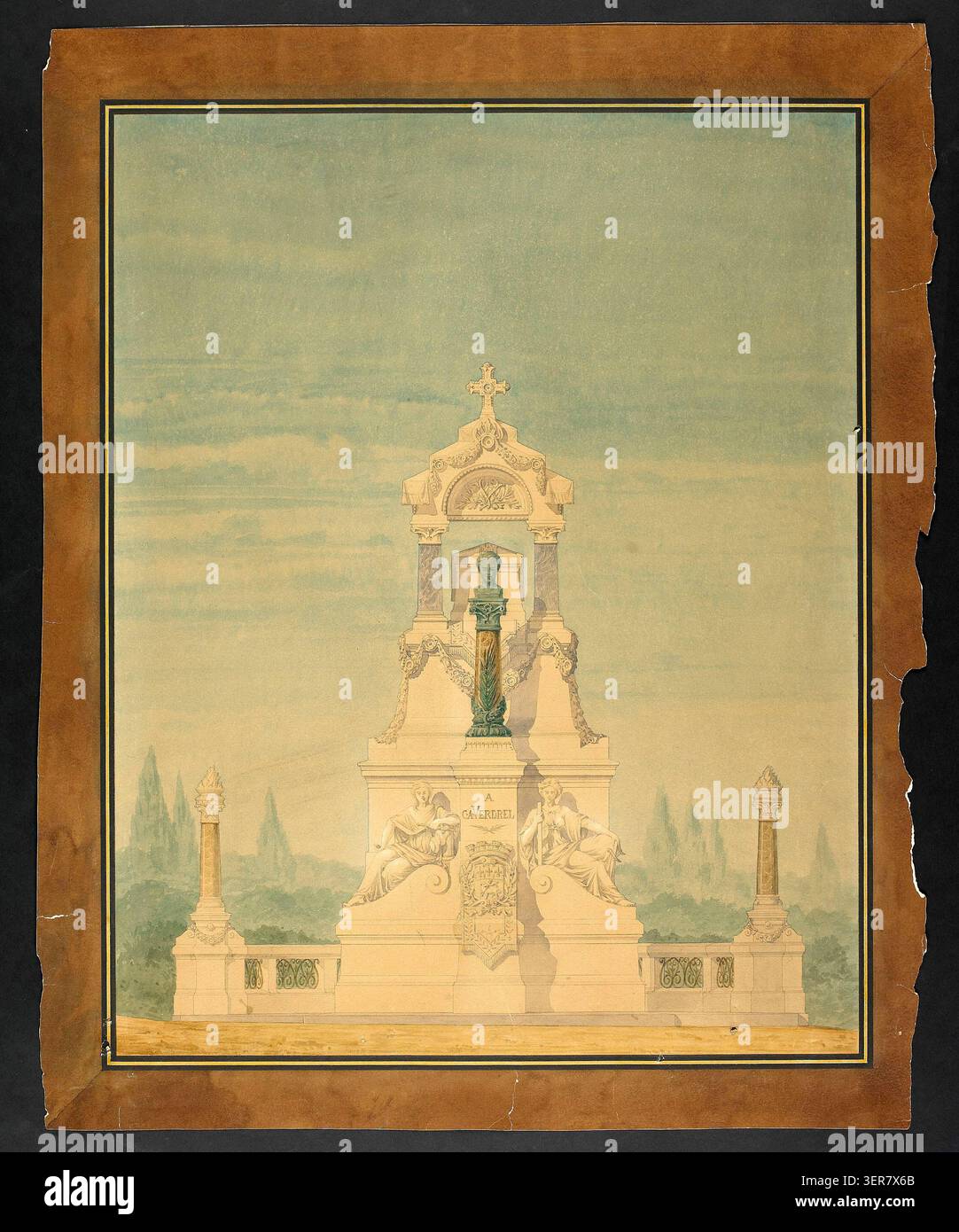 Commemorative cemetery architecture rouen france hi-res stock ...