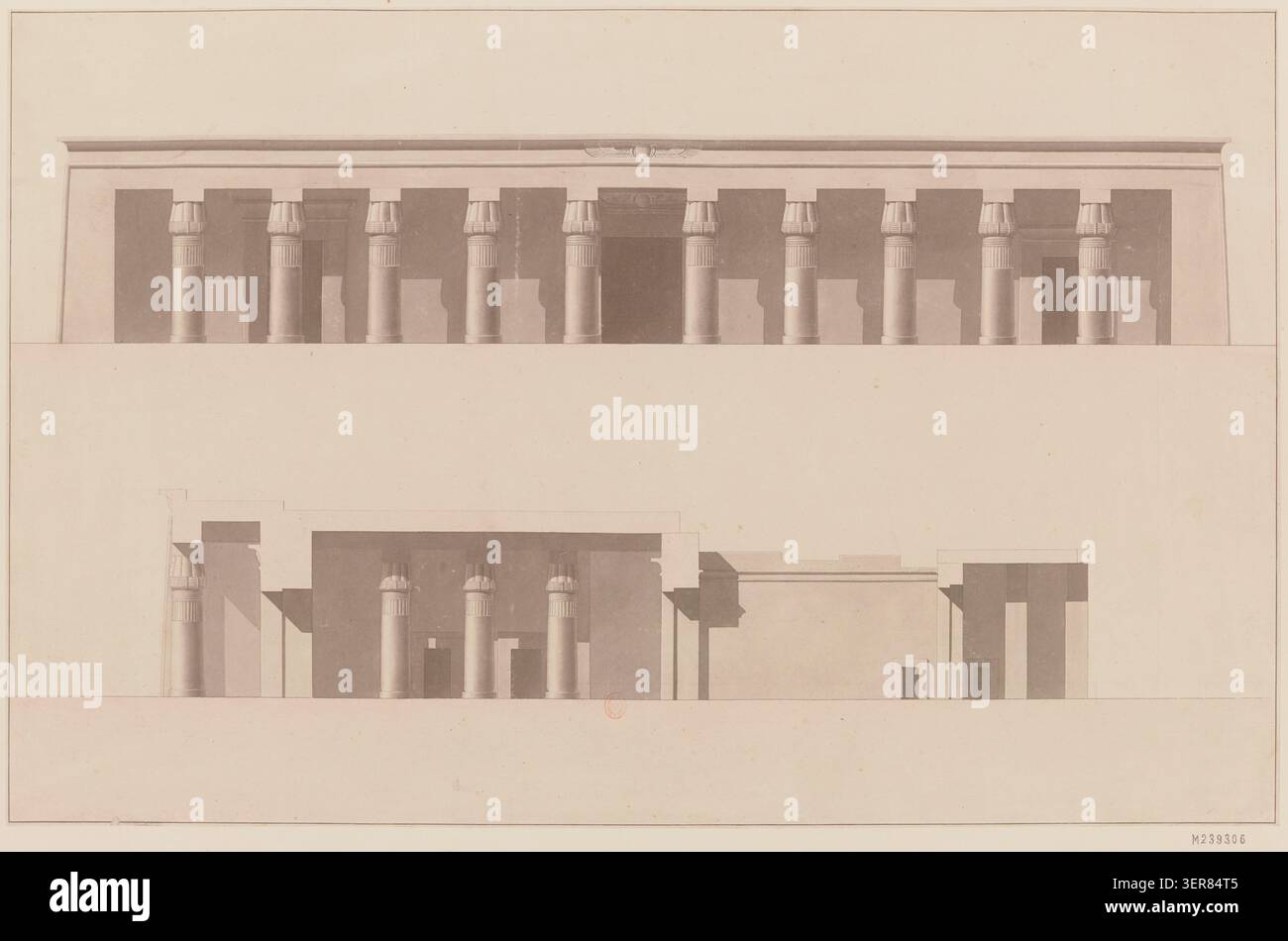 Ancient site excavation plan egypt 18th century hi-res stock ...