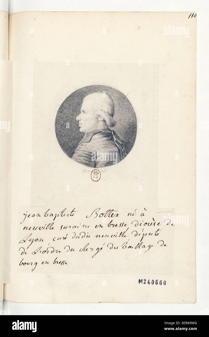 Jean-Michel Moreau presents a 1790 drawing portrait of Jean-Baptiste ...
