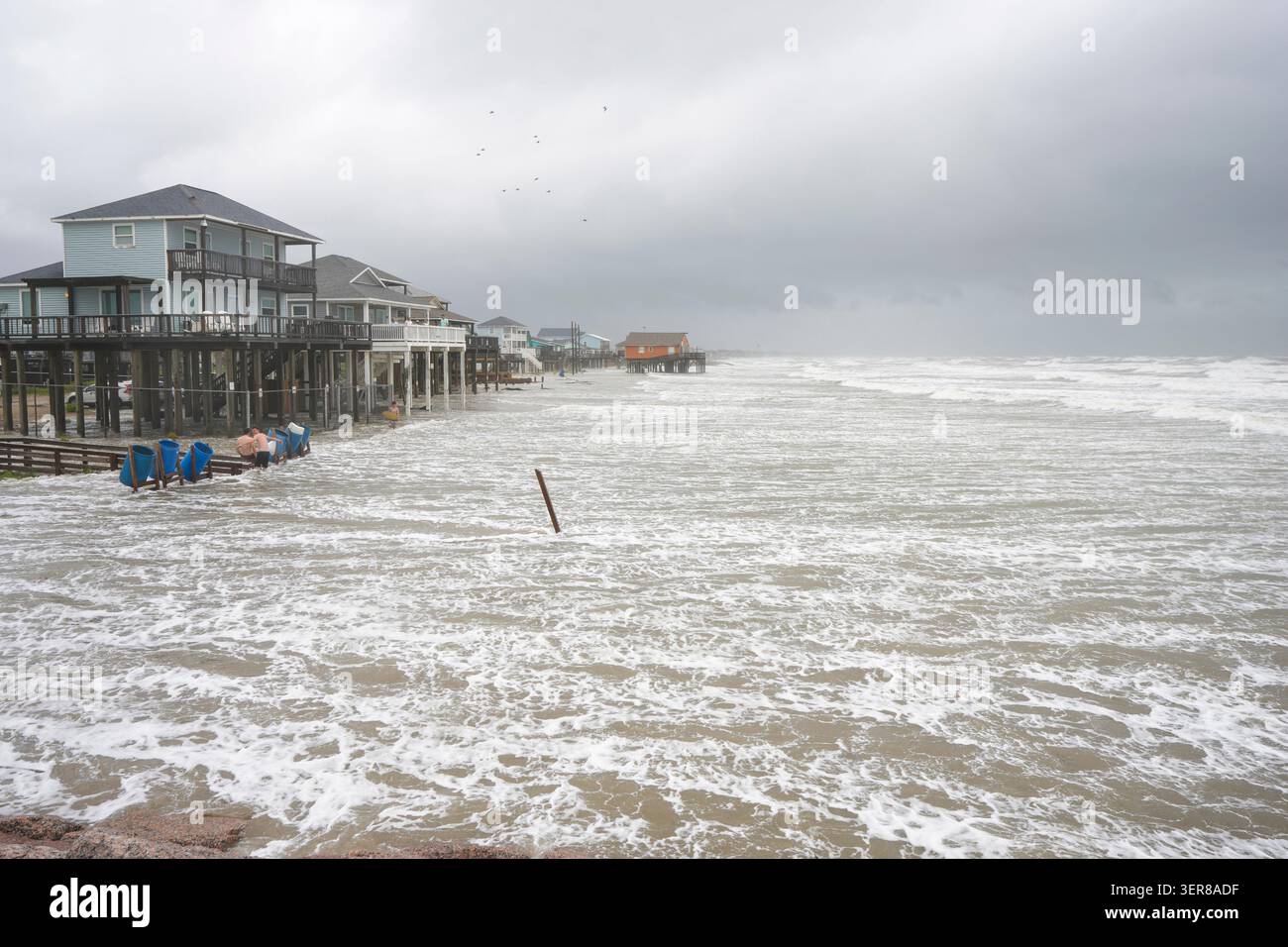 Heavy surf stirred up by Tropical Storm Arthur batters the beach in ...