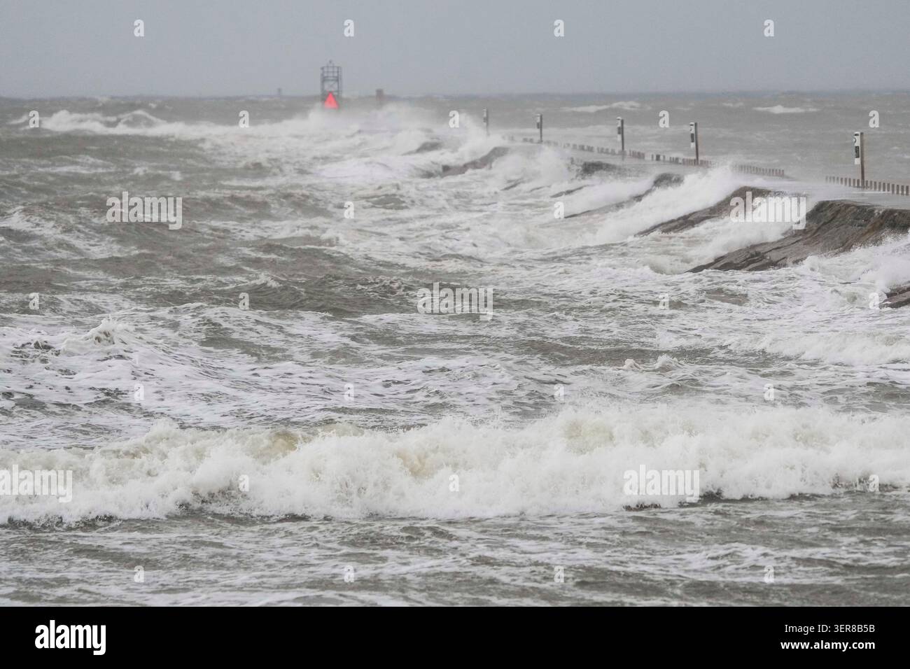 Heavy surf stirred up by Tropical Storm Arthur batters the beach in ...