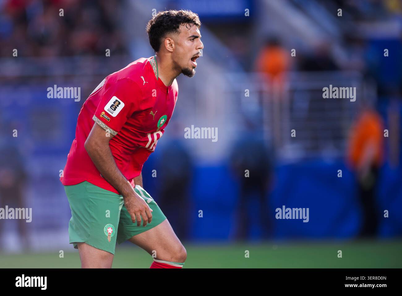 Chadi Riad of Morocco reacts during the FIFA World Cup 2026 Group C ...