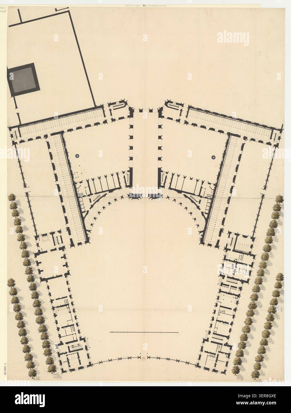 Versailles equestrian buildings structural plan hi-res stock ...