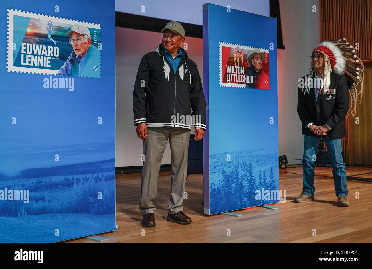 Chief Wilton Littlechild, right, and Edward Lennie‚Äôs son Hans Lennie ...