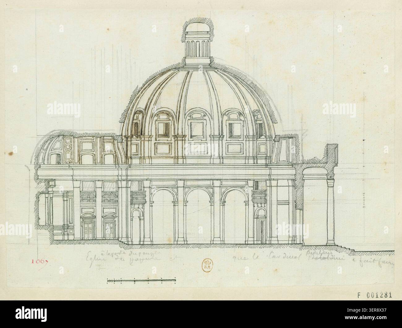 Italian capital church facade study 17th century hi-res stock ...