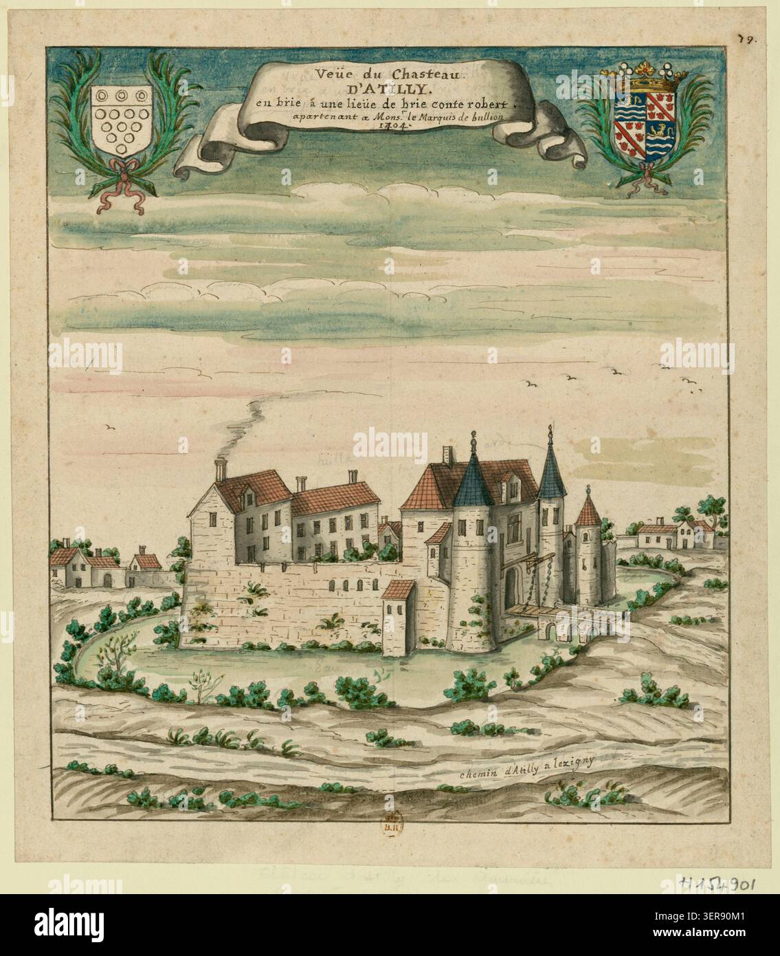 Brie comte robert chateau plan 1704 hi-res stock photography and images ...