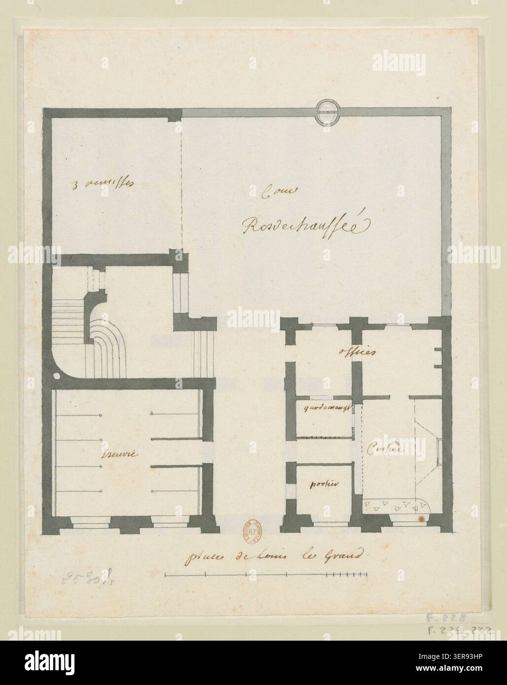 Fossier referenced hotel ycard plans 18th century hi-res stock ...