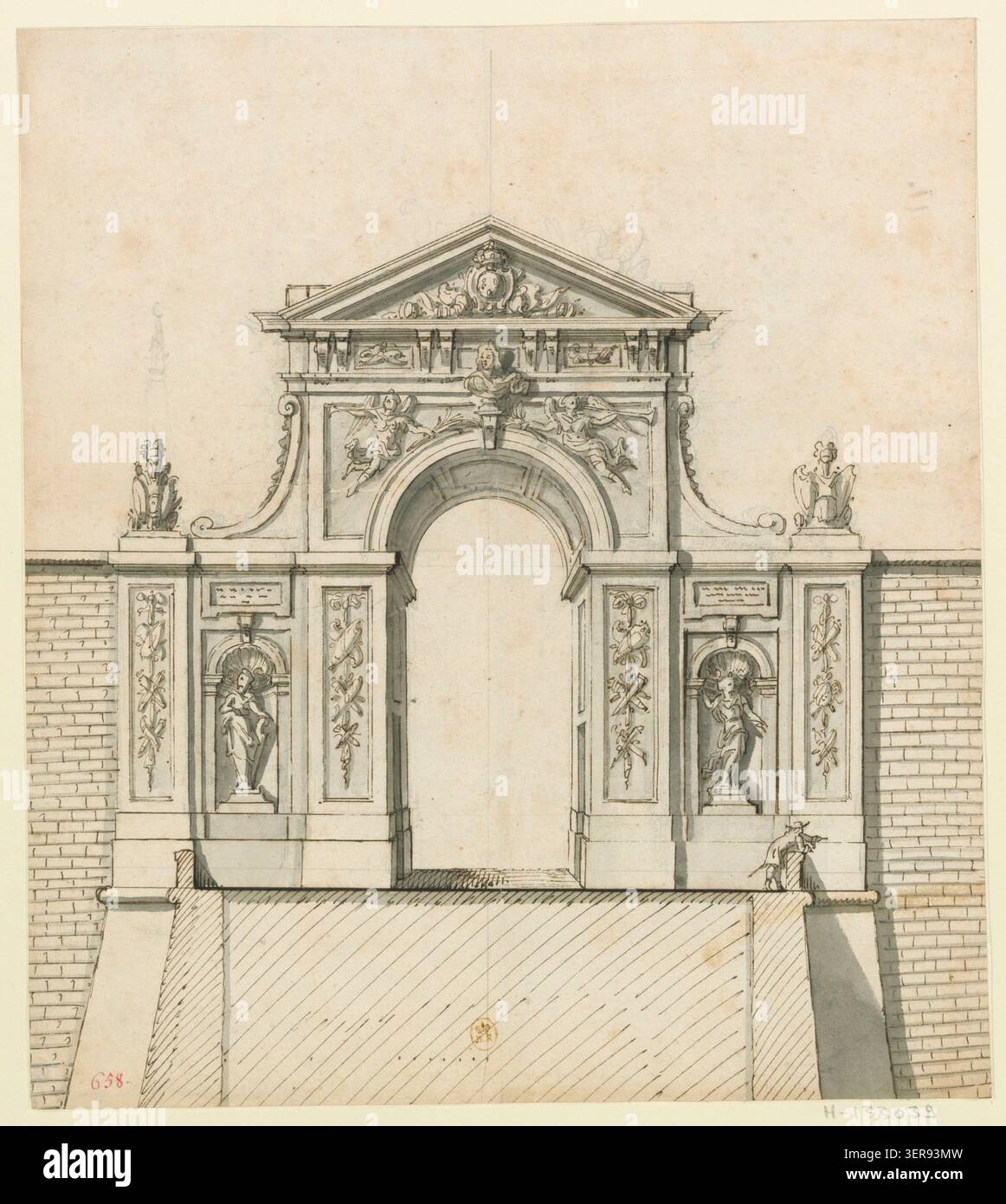 Chalons en champagne palace architecture drawing 1720 hi-res stock ...
