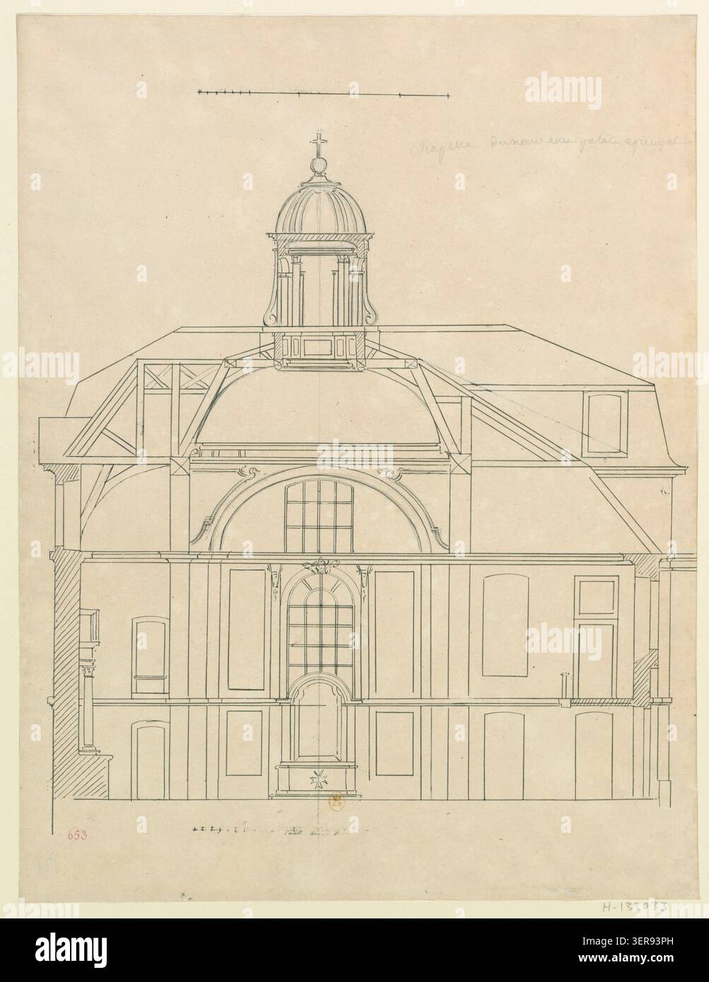 Chalons en champagne palace architecture drawing 1720 hi-res stock ...