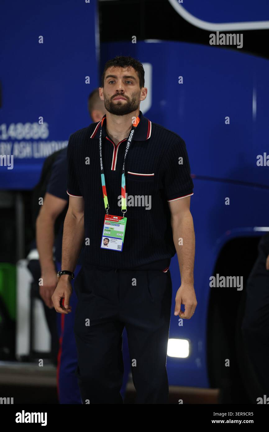 Mateo Kovacic of Croatia arrives before the FIFA World Cup Group L ...