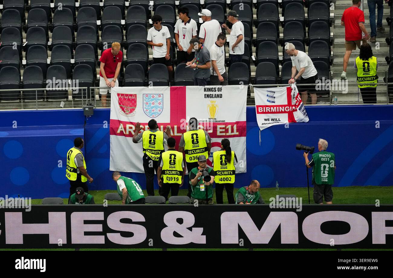 England fans are asked to remove their flags ahead of the FIFA World ...