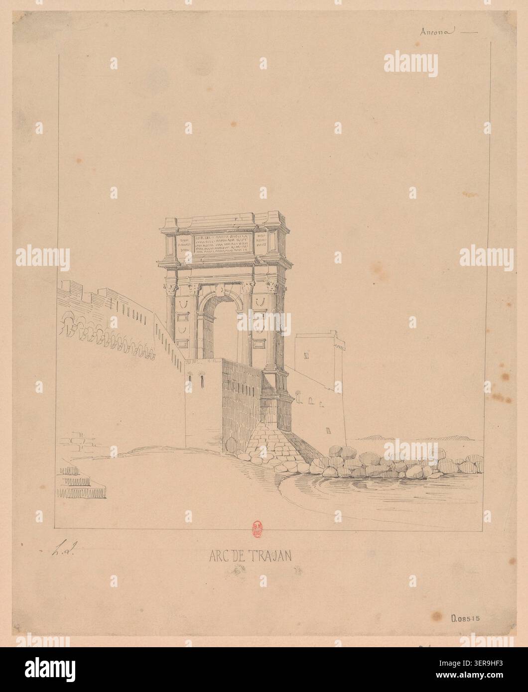 Ancient roman triumphal arch study italy sketch hi-res stock ...
