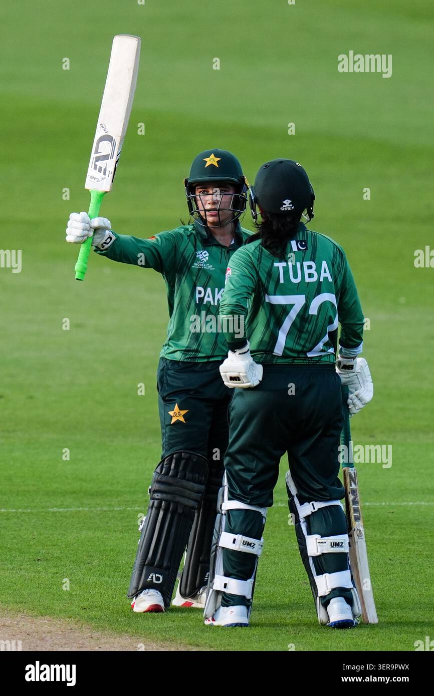 Fatima Sana of Pakistan celebrates reaching her half century during ...