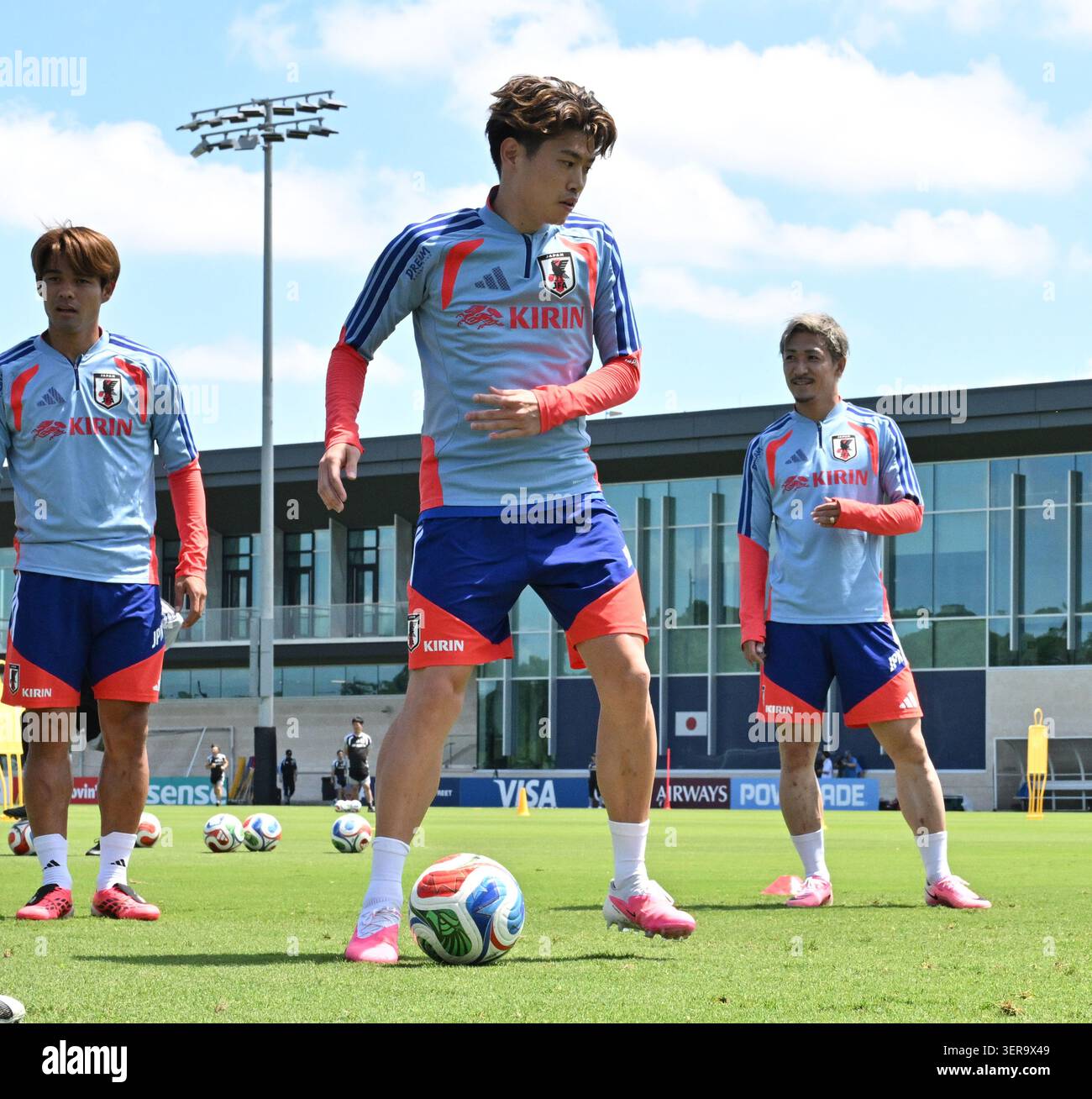 Yuito SUZUKI, center, and other members of the Japan national football ...