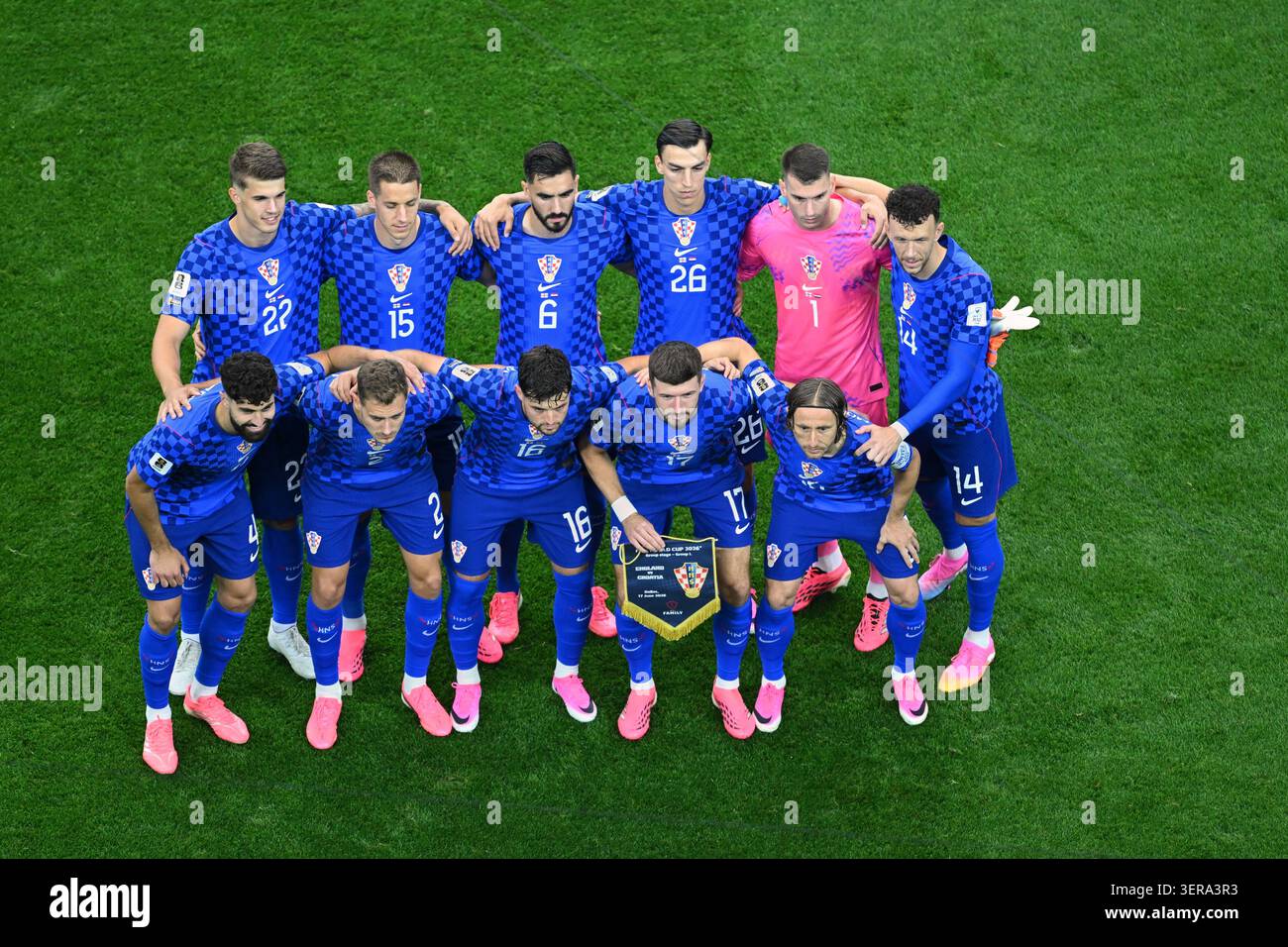 Croatia's player pose for a team photo before the start of the World ...