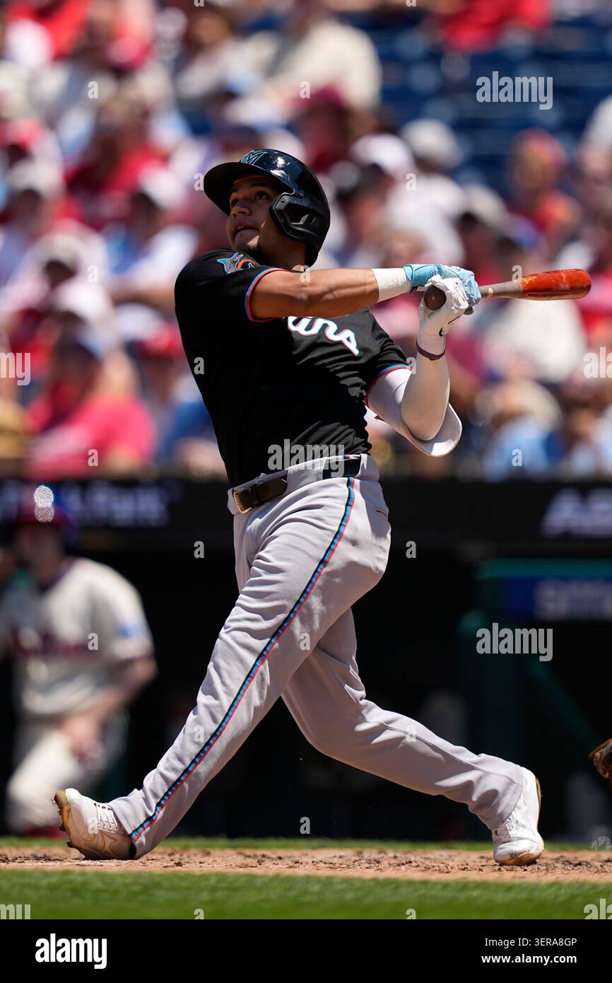 Miami Marlins' Javier Sanoja plays during a baseball game Wednesday ...