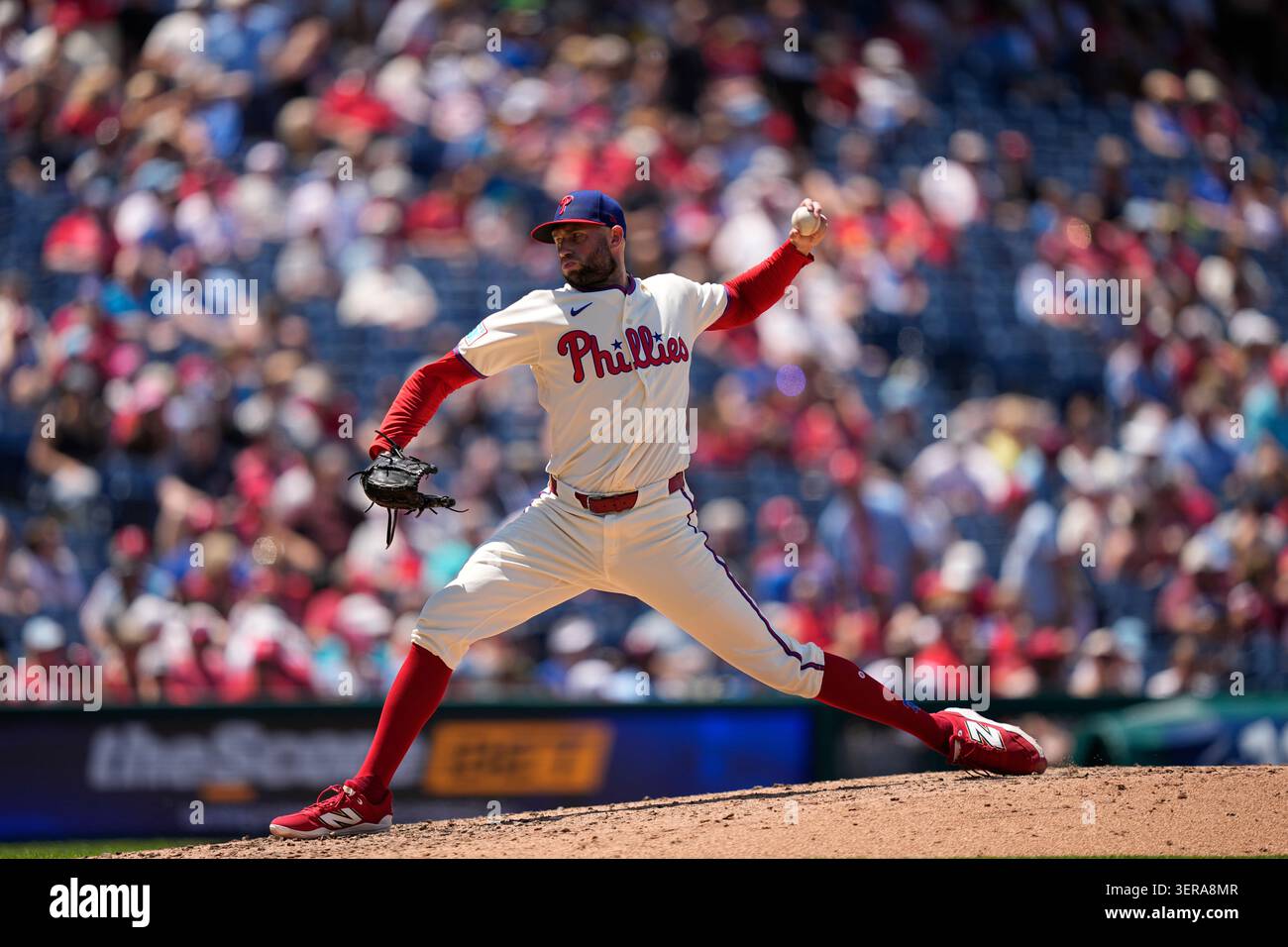 Philadelphia Phillies' Tim Mayza plays during a baseball game Wednesday ...
