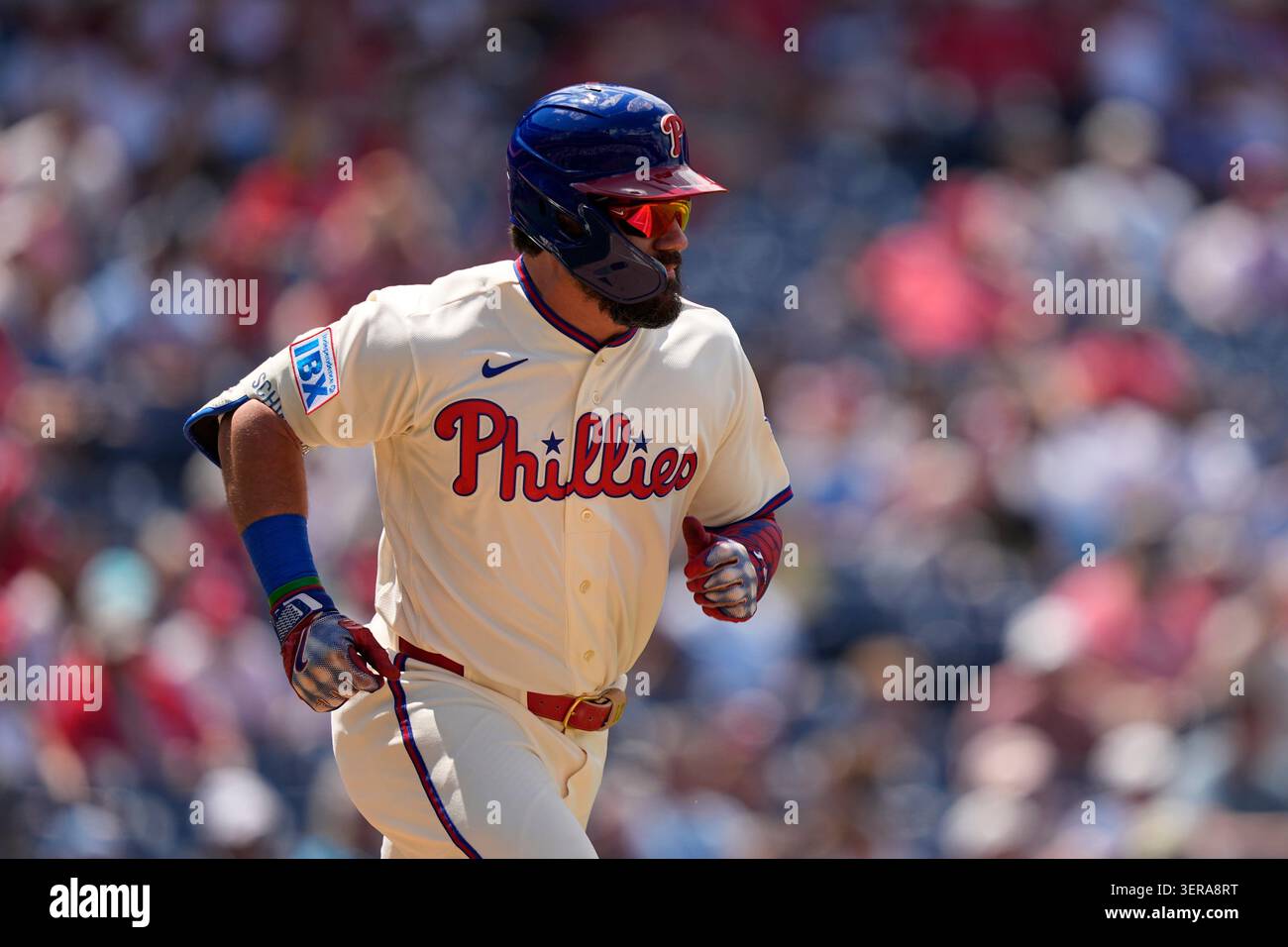 Philadelphia Phillies' Kyle Schwarber plays during a baseball game ...