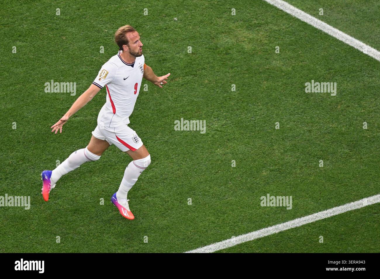 England's Harry Kane (9) celebrates after scoring his side's second ...