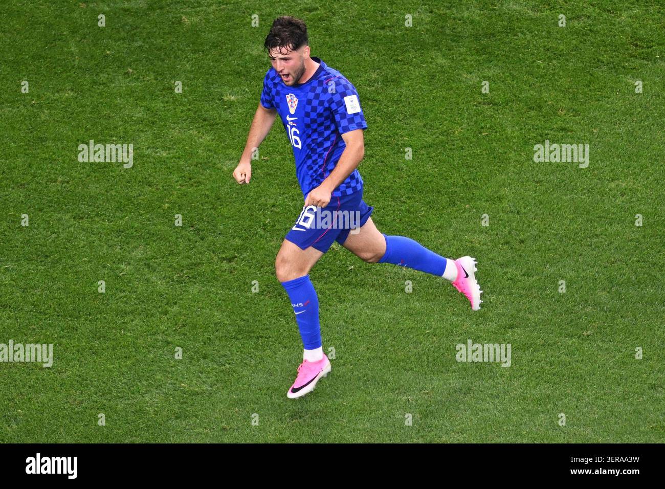 Croatia's Martin Baturina (16) celebrates after scoring his side's ...