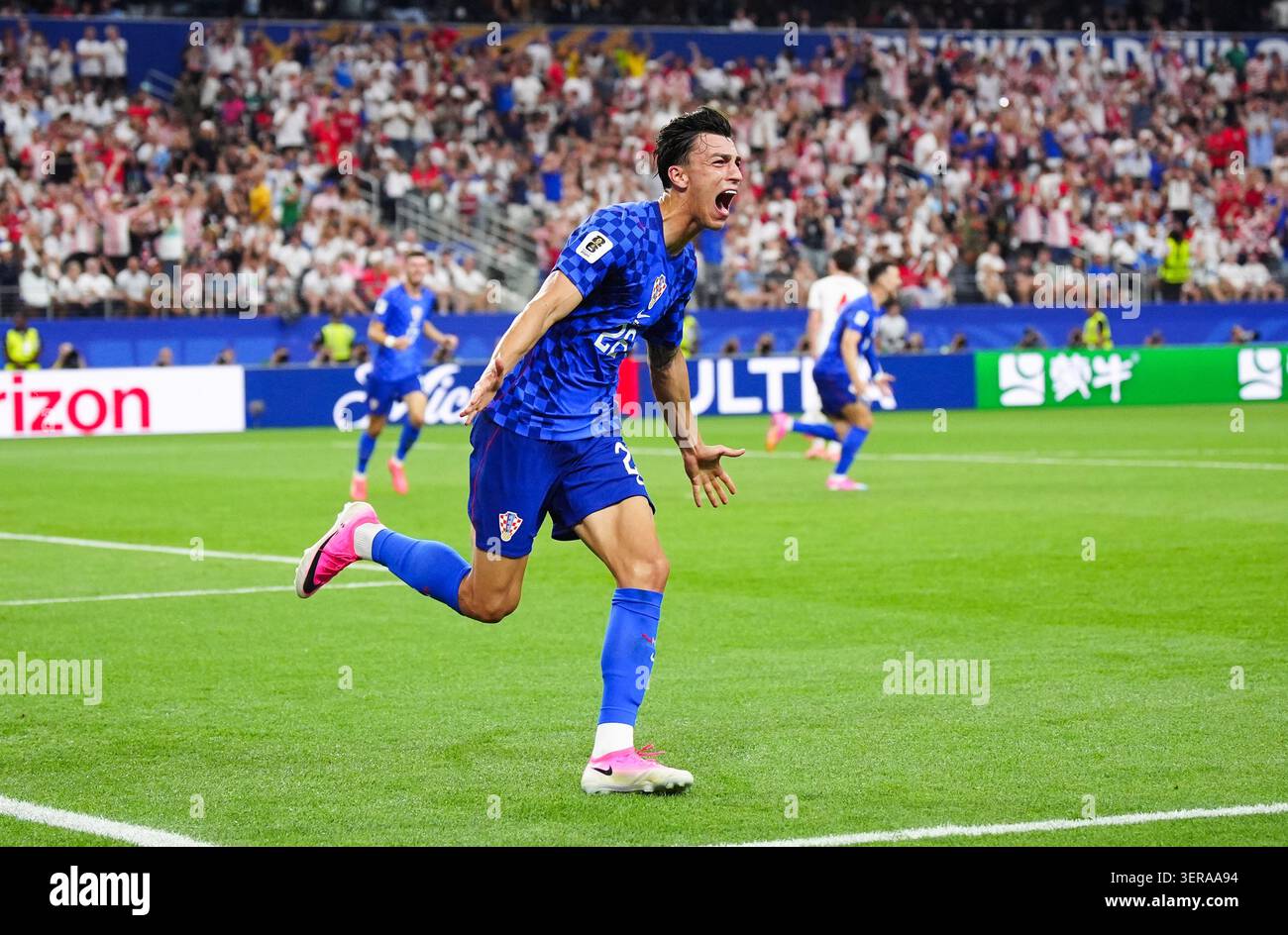 Croatia's Petar Musa celebrates scoring his sides second goal during ...