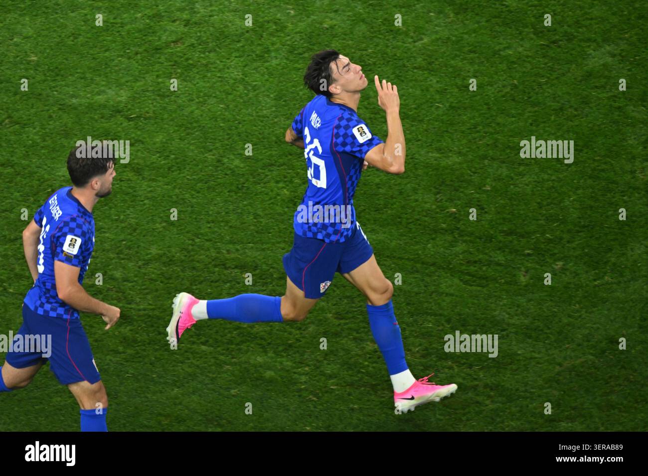 Croatia's Petar Musa (26) celebrates after scoring his side's second ...