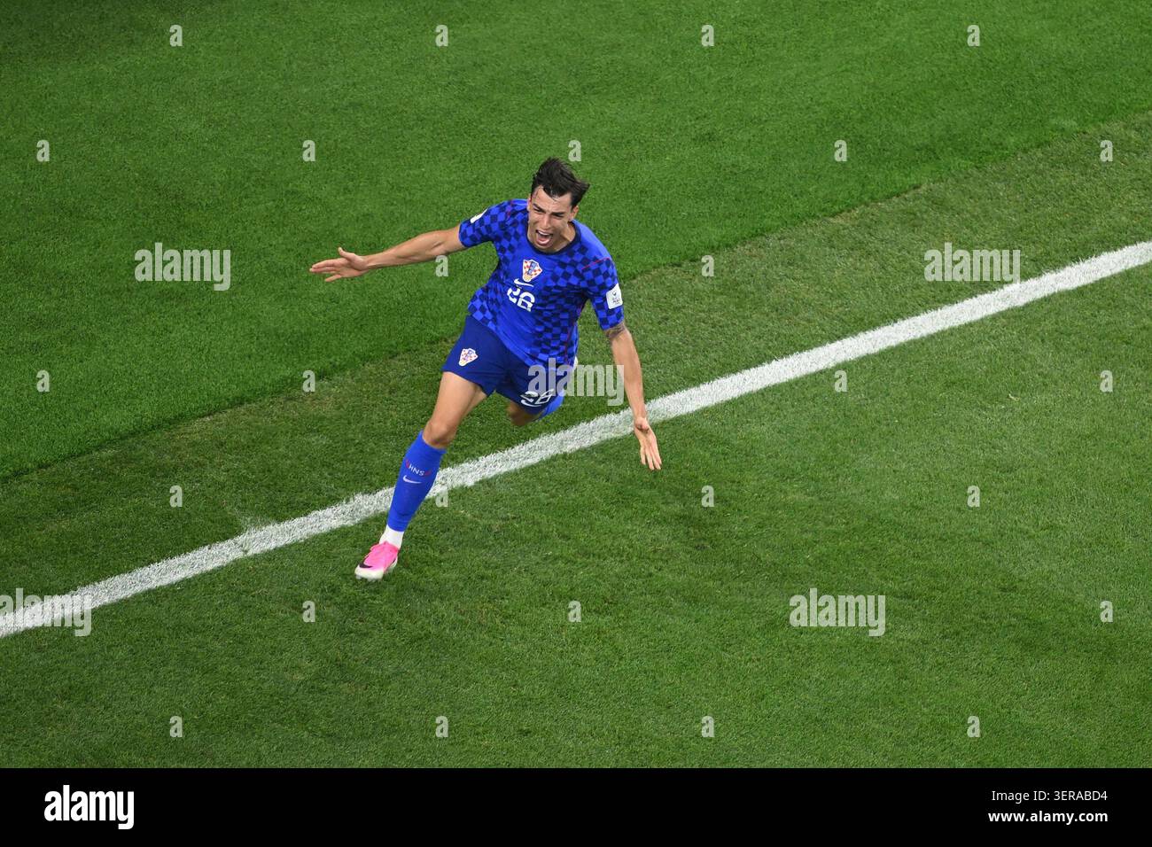 Croatia's Petar Musa (26) celebrates after scoring his side's second ...