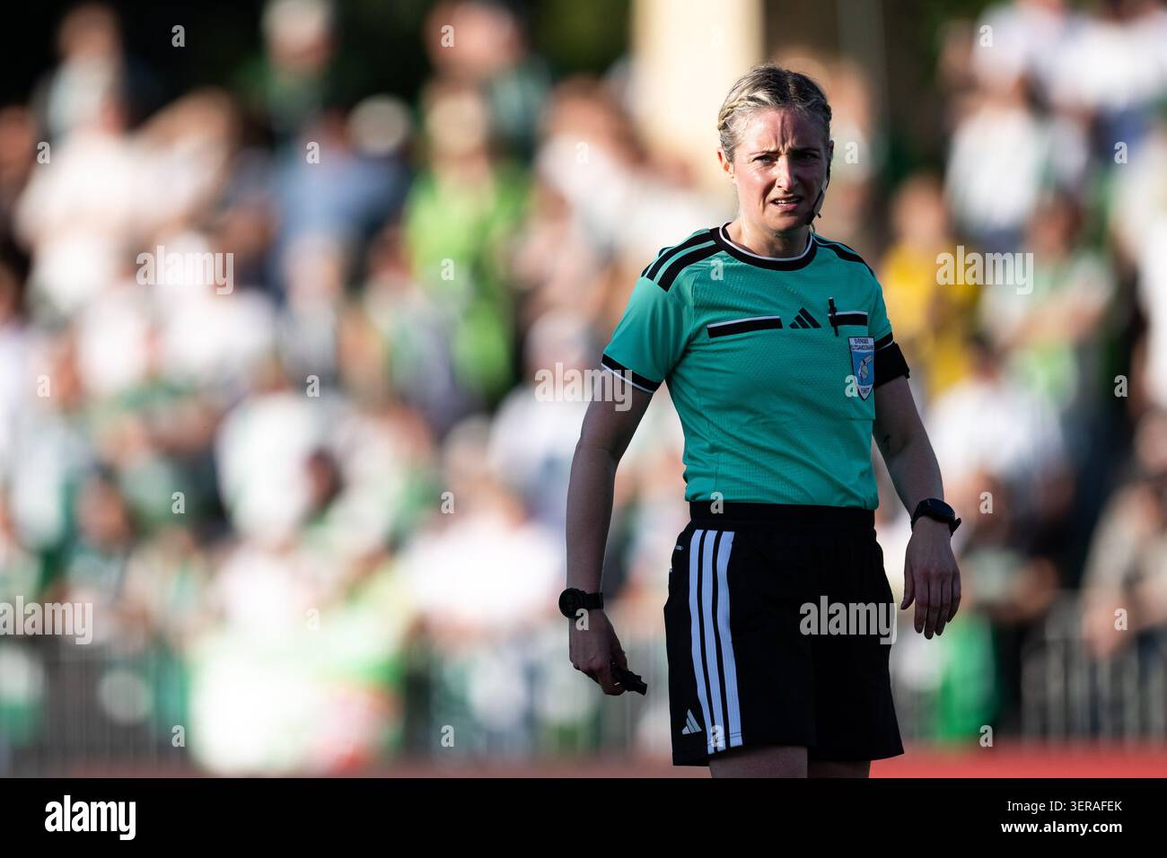 STOCKHOLM, SWEDEN - JUNE 17: Referee Eva Svärdsudd during the OBOS ...
