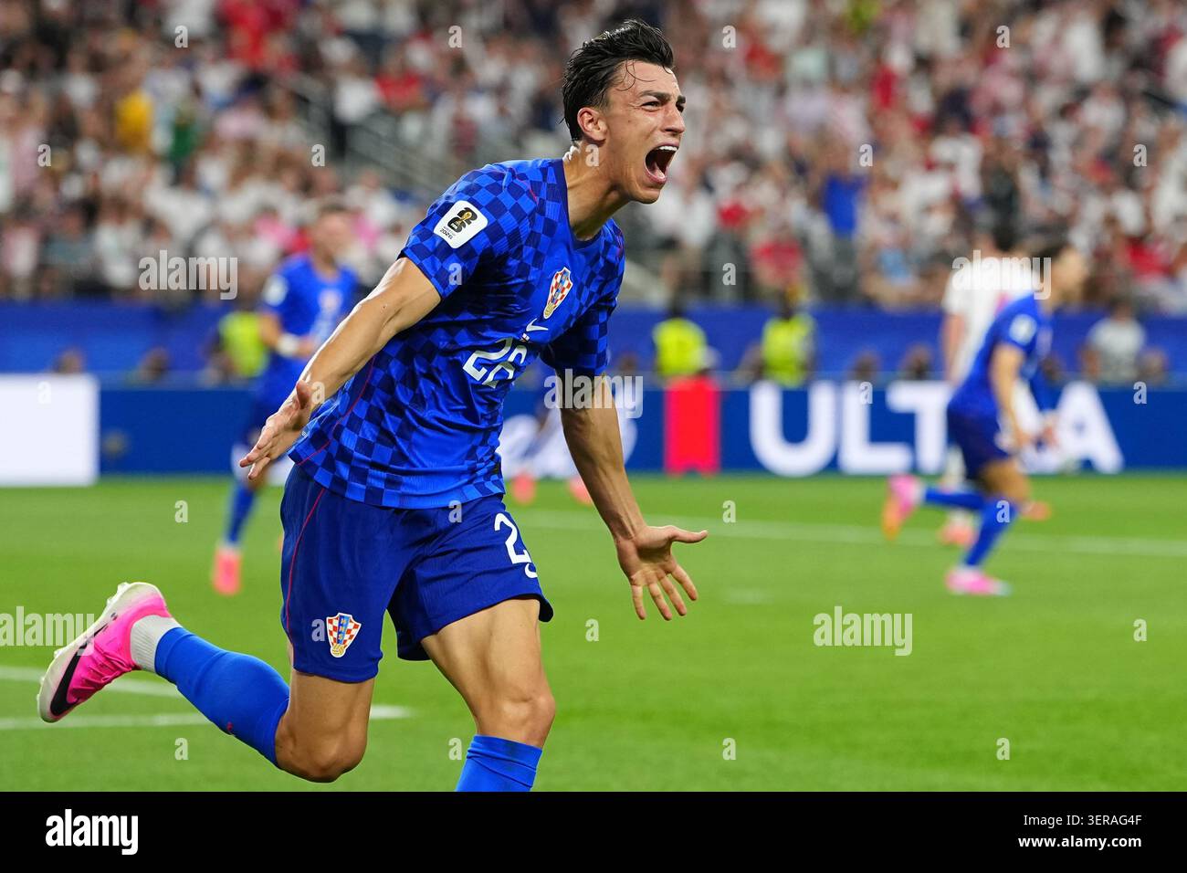 Croatia's Petar Musa celebrates scoring his side's 2nd goal during the ...