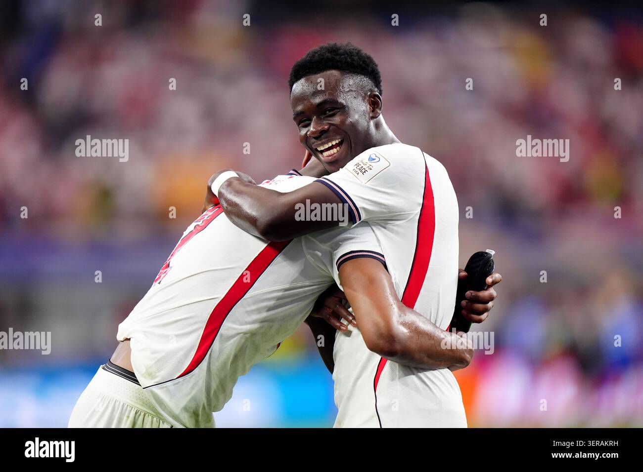 England's Ezri Konsa and Bukayo Saka following the FIFA World Cup Group ...
