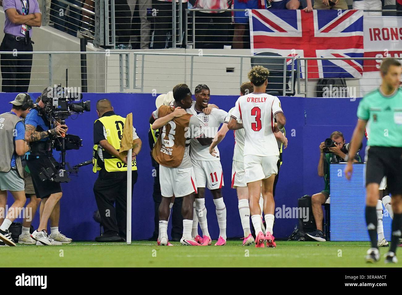 England forward Marcus Rashford (11) scores a GOAL 4-2 and celebrates ...