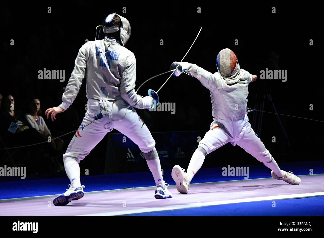 Maxime PIANFETTI of France against Andras SZATMARI of Hungary during ...