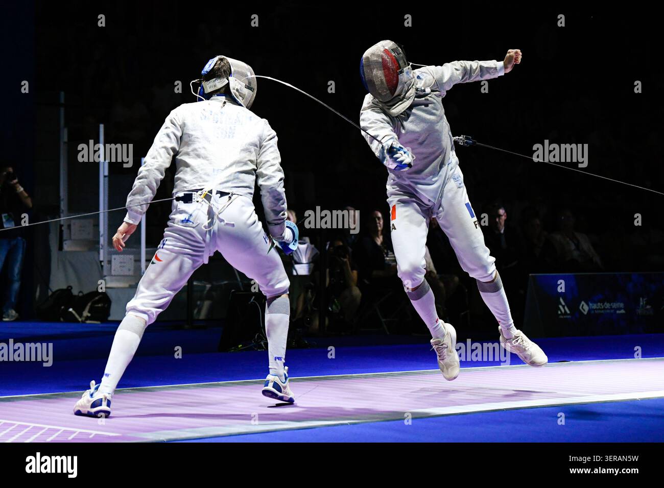 Maxime PIANFETTI of France against Andras SZATMARI of Hungary during ...