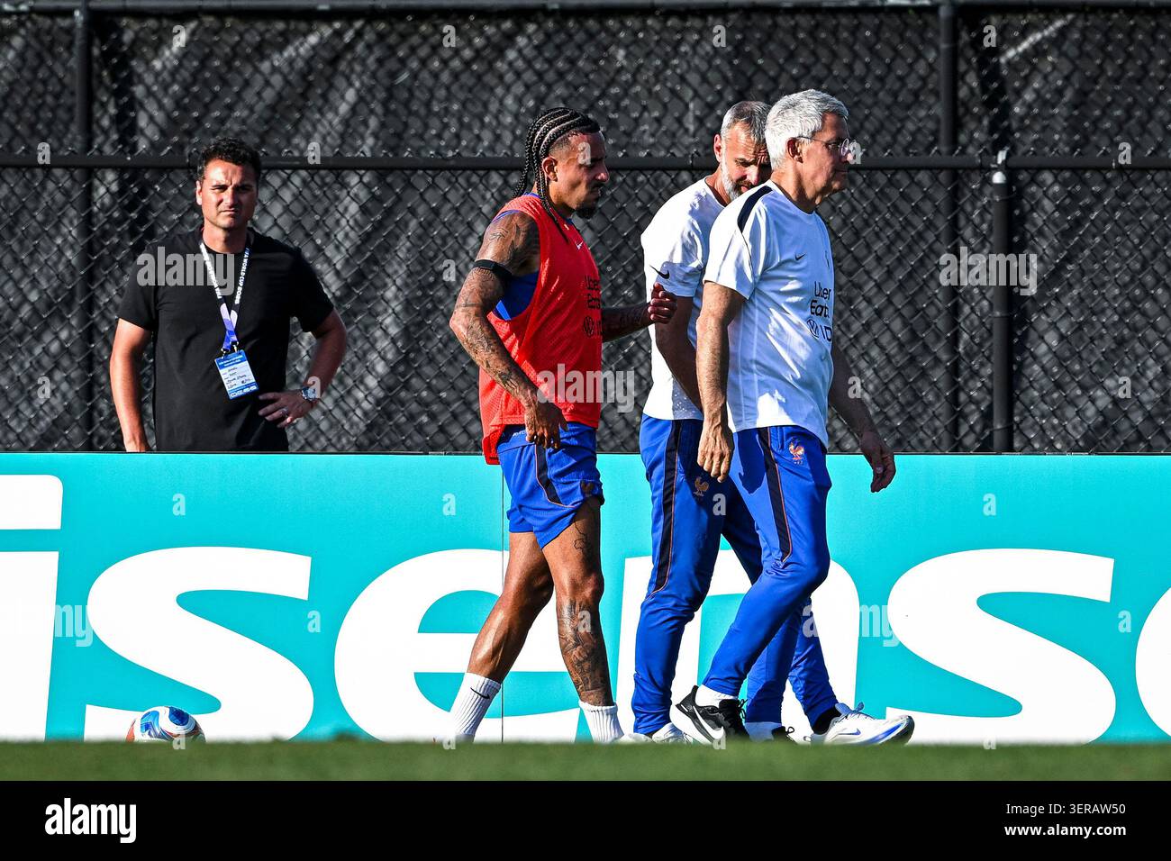France's Malo GUSTO receives medical care after being injured during ...
