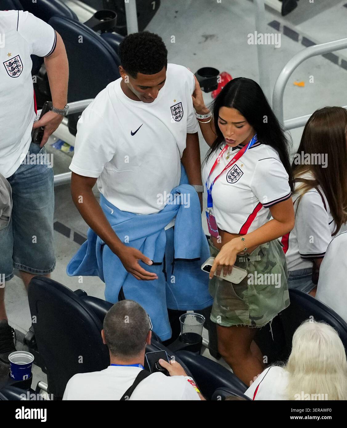 England's Jude Bellingham with his girlfriend Ashlyn Castro following ...