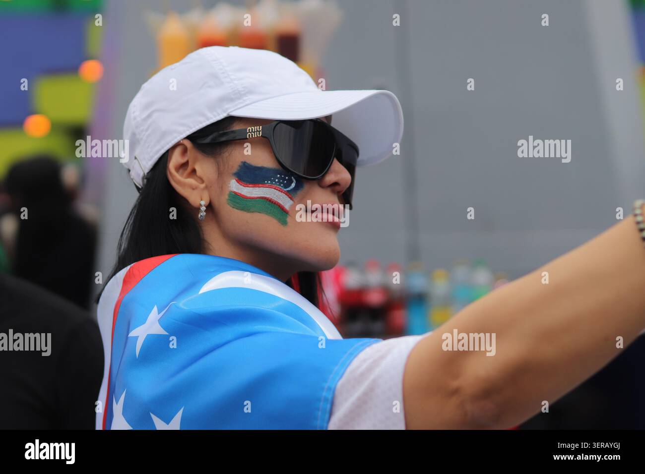 A fan of Uzbekistan national team attends the Mexico FIFA Fan Fest in ...