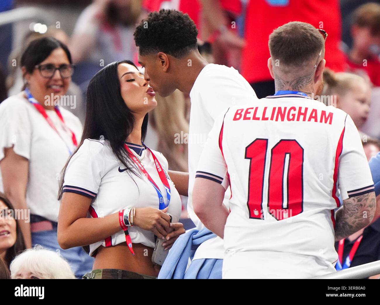 England's Jude Bellingham with his girlfriend Ashlyn Castro following ...