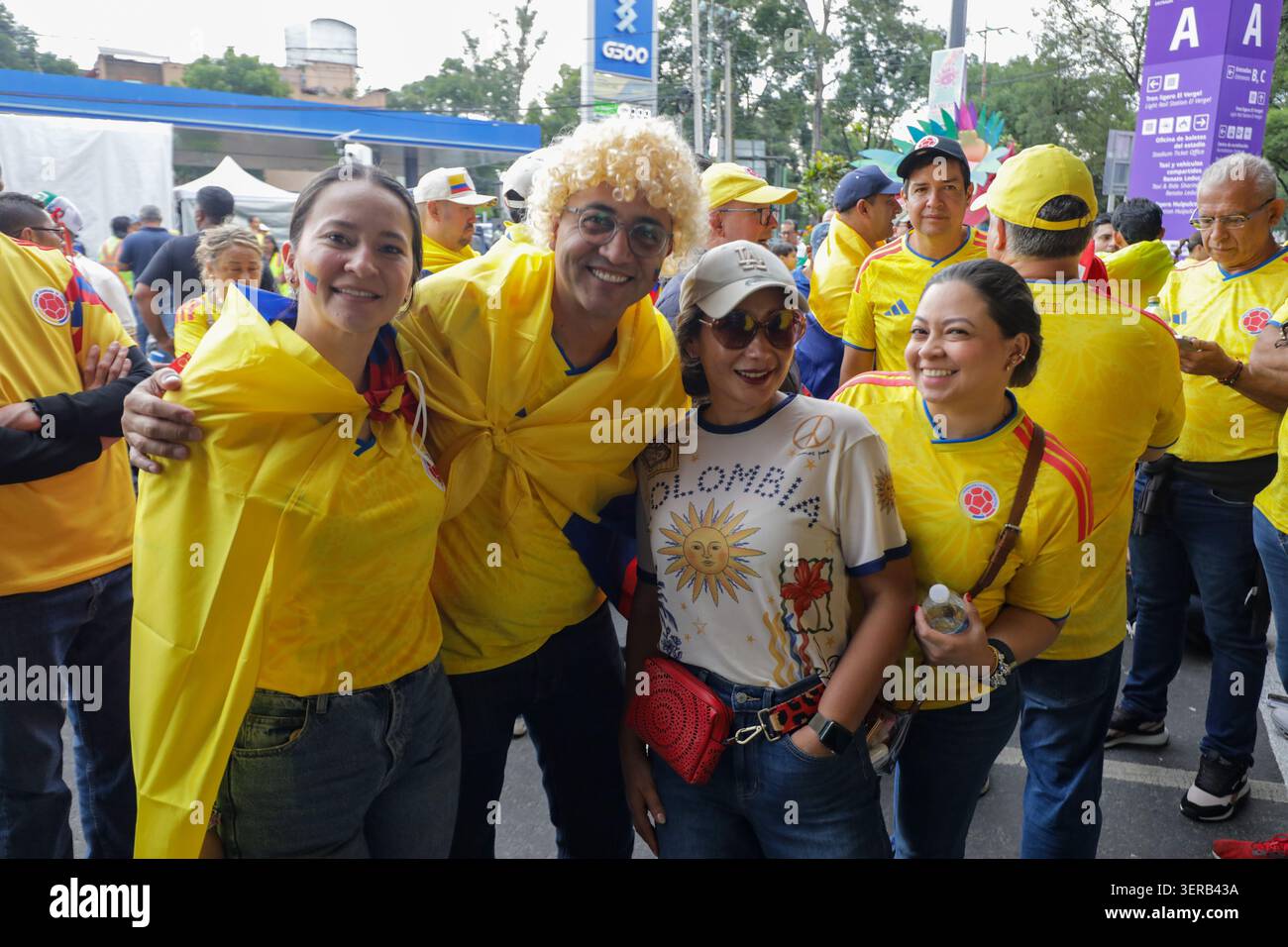 Colombia national team fans attend the Mexico City Stadium to support ...