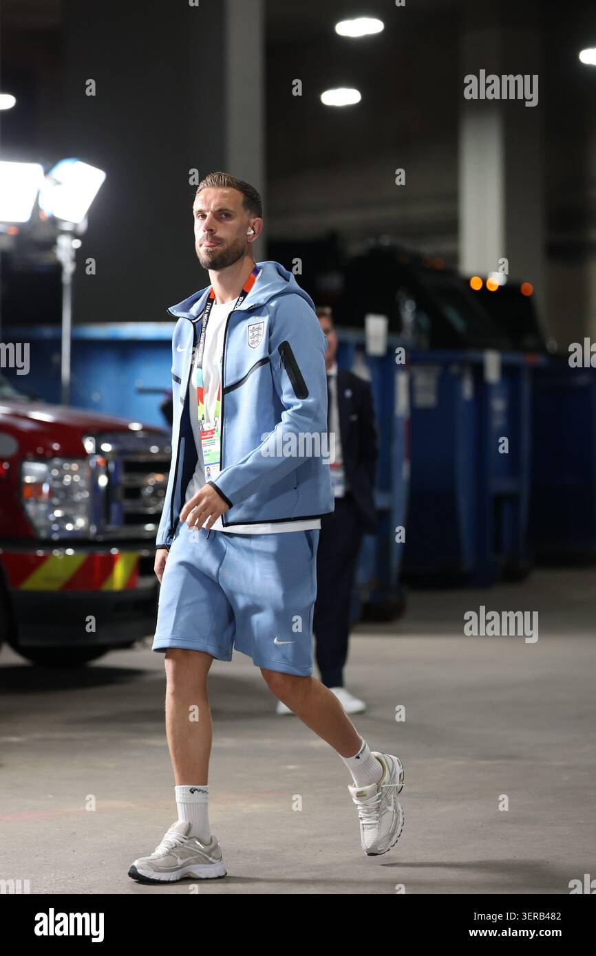 England's Jordan Henderson arrives before the FIFA World Cup Group L ...