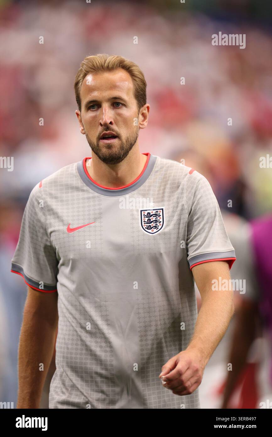 England's Harry Kane warms up during the FIFA World Cup Group L match ...