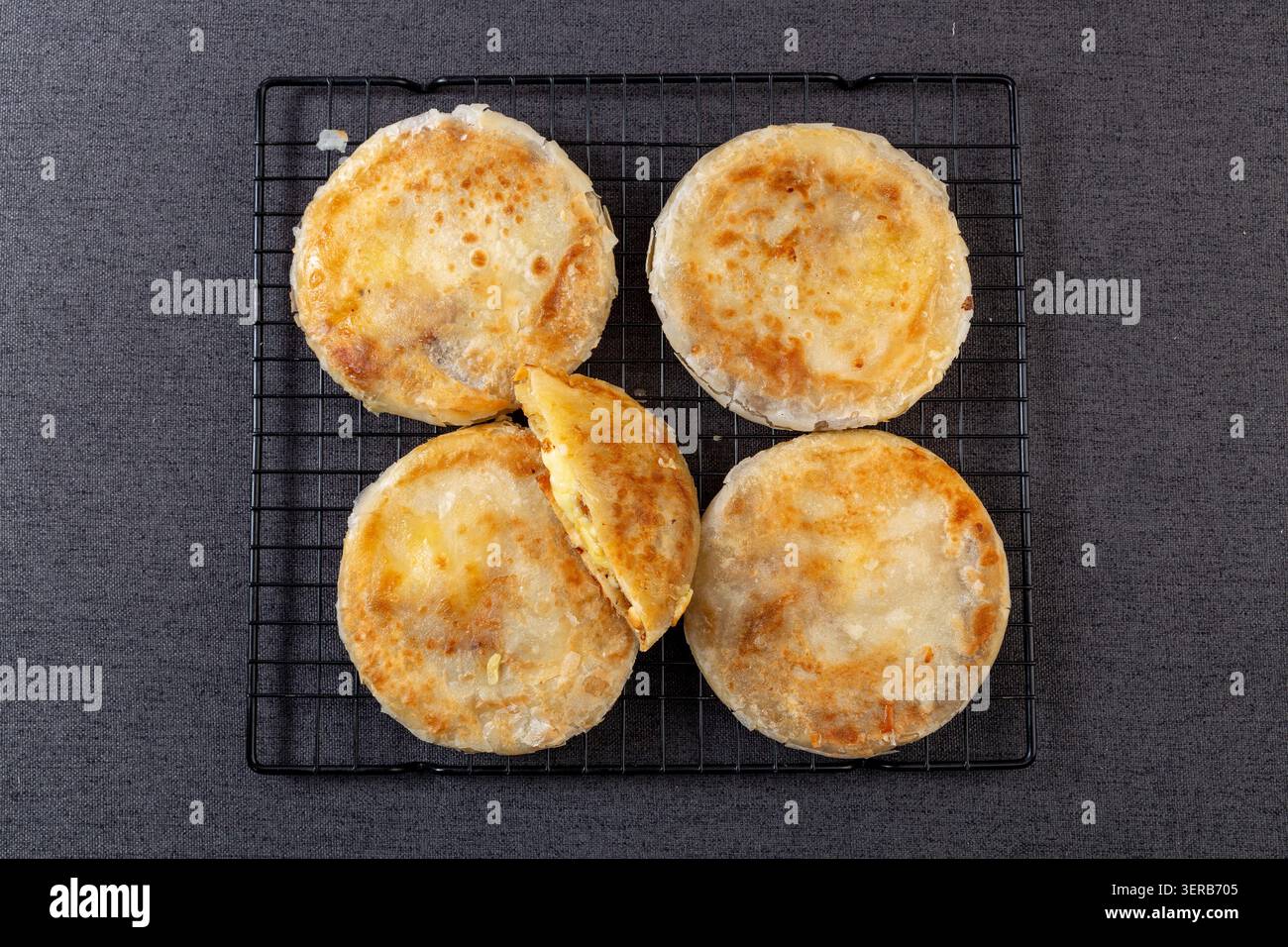 Angus Beef and Cheese Puff Pastry Pie Stock Photo - Alamy