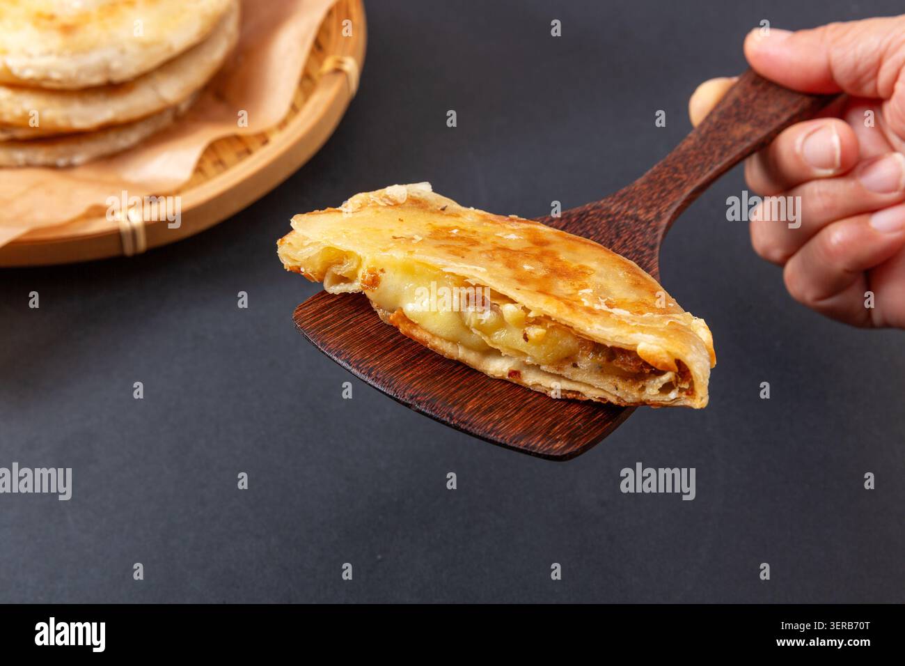 Angus Beef and Cheese Puff Pastry Pie Stock Photo - Alamy