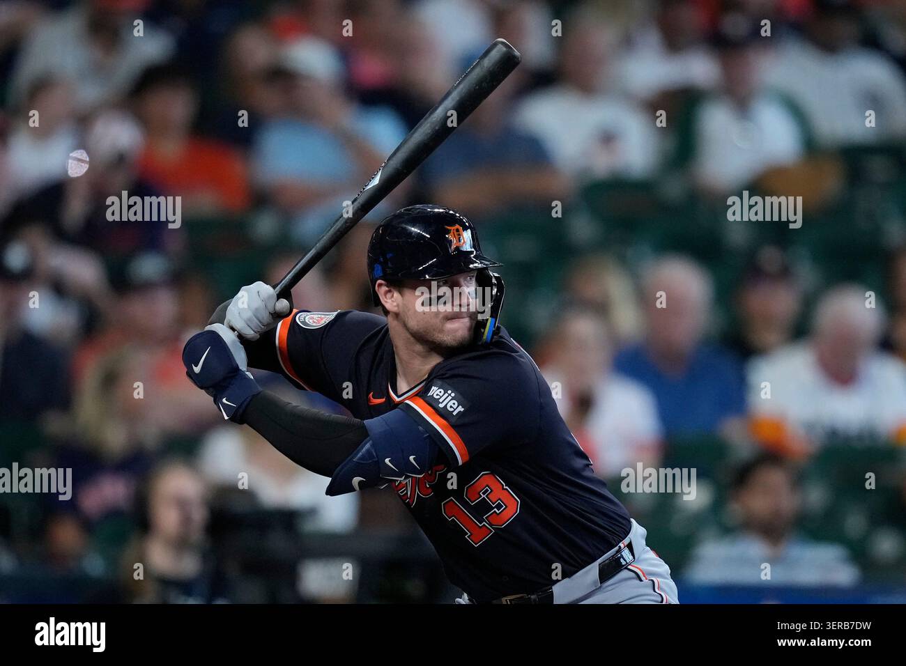 Detroit Tigers' Dillon Dingler bats during the sixth inning of a ...