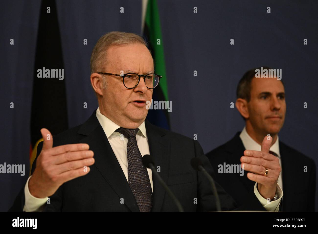 RBA Governor Michele Bullock addresses the media during a press ...