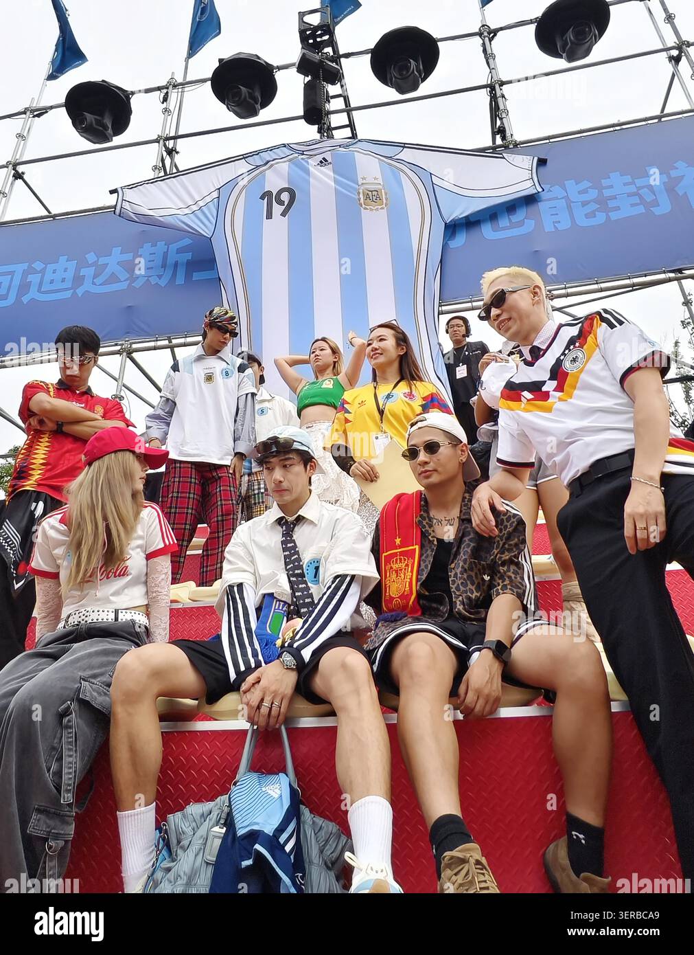 Models showcase creative football-inspired outfits during the 'Apres ...